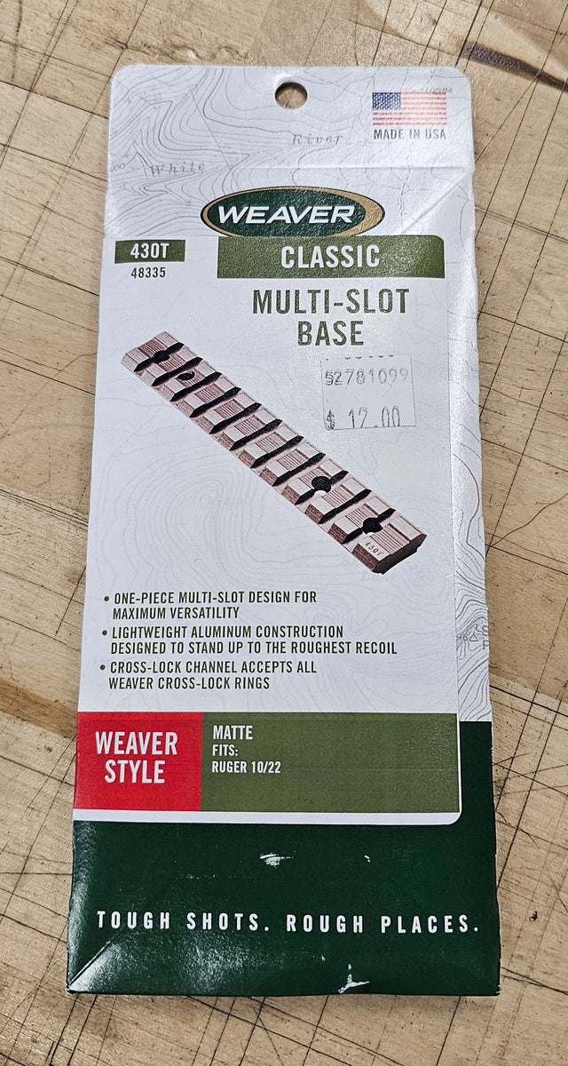 Weaver 430T 48335 Multi Slot Base Ruger 10/22 Weaver Style – A&A Tactical