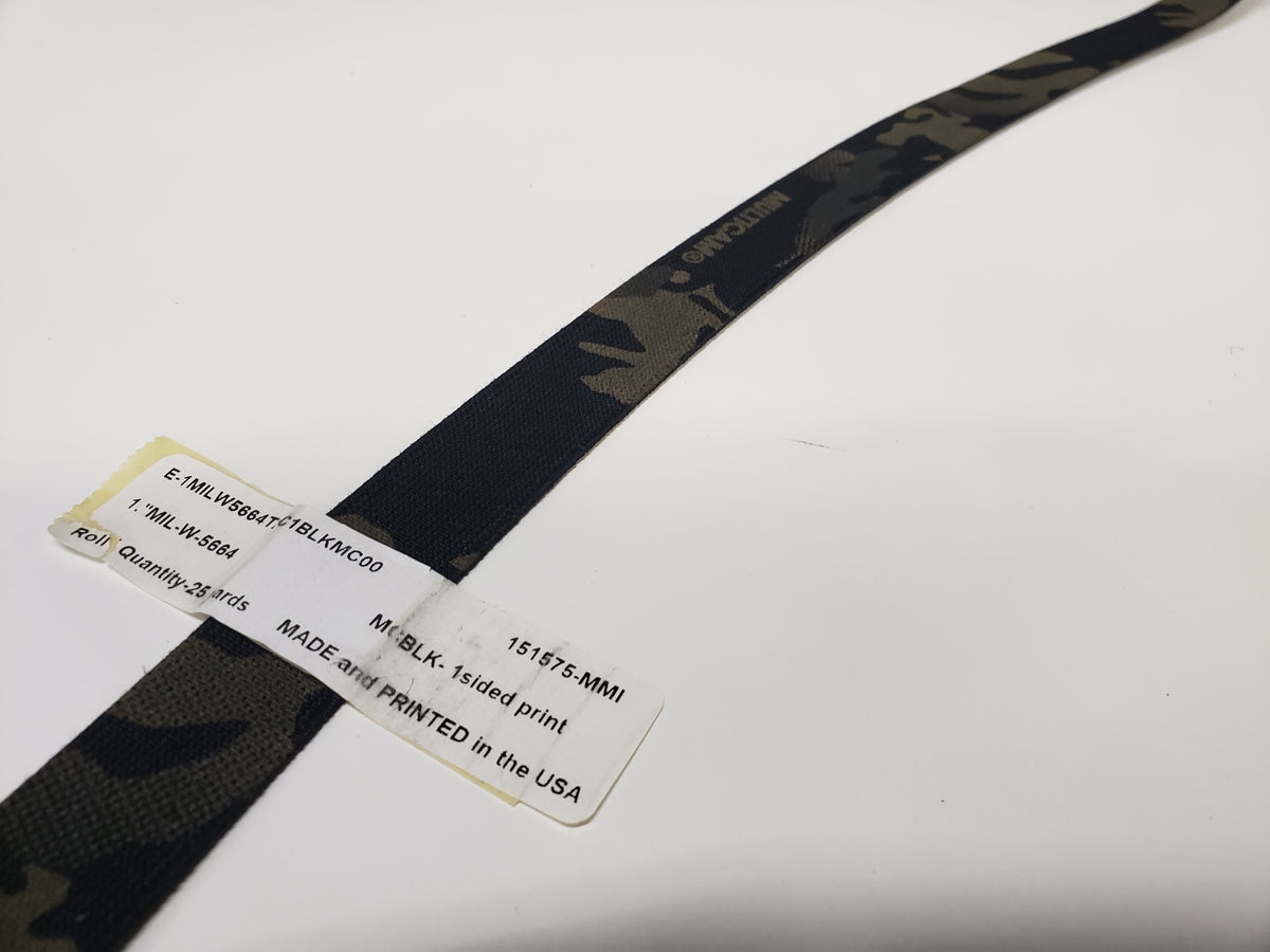 MMI 1" inch Single-Sided Crye Multicam Black Elastic Webbing – A&A Tactical